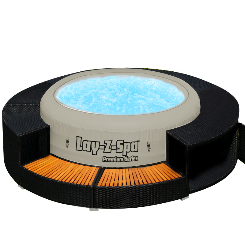 XXL Jacuzzi Whirlpool Umrandung Polyrattan Pool Rahmen Verkleidung ...